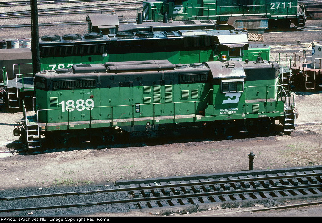BN 1889, EMD GP9, ex NP Geep at BN's Northtown Yard